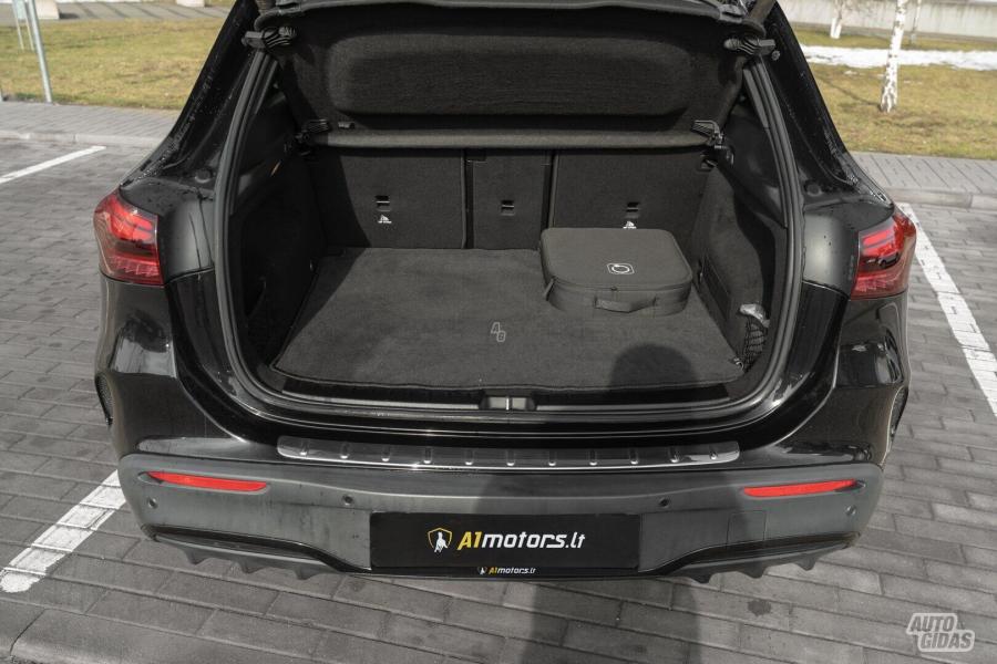 Black Mercedes-Benz EQA 2023 in Vilnius, with an engine capacity of 0.00 L and mileage of 22 thousand km for 29500 €, photo 14 on AUTOMOTO.COM.LV