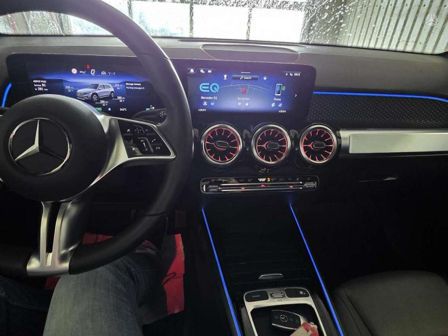 Blue Mercedes-Benz EQB 2024 in Vilnius, with an engine capacity of 0.00 L and mileage of 9 thousand km for 28500 €, photo 22 on AUTOMOTO.COM.LV