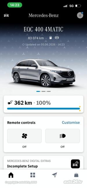 Pelēks Mercedes-Benz EQC 2019 Tallina, ar dzinēja tilpumu 0.00 L un nobraukumu 84 tūkst. km par 32000 €, foto 21 vietnē AUTOMOTO.COM.LV