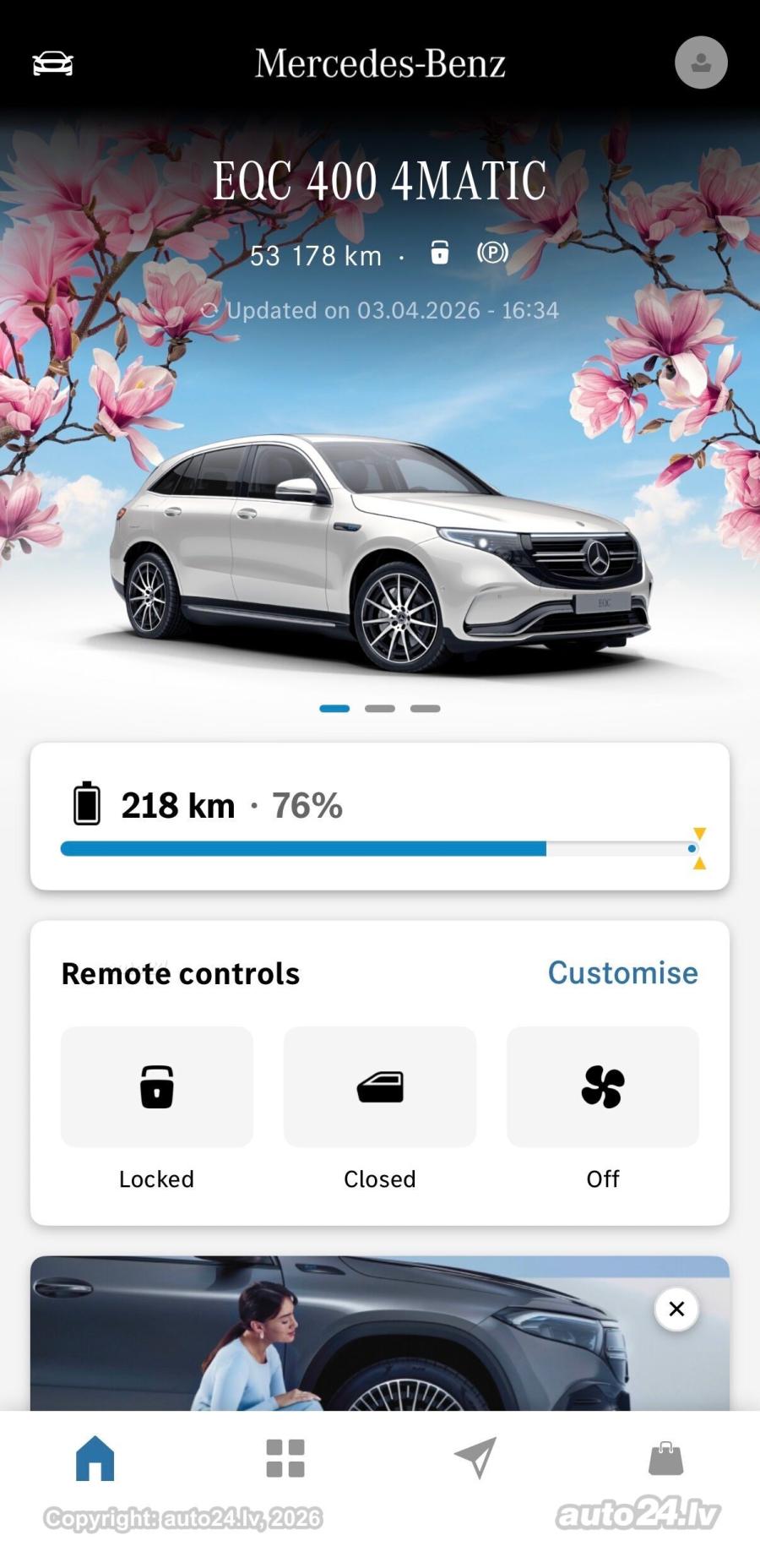 Белый Мерседес EQC 2020 в Тарту, объемом двигателя 0.00 л и пробегом 53 тыс. км за 40900 €, фото 21 на AUTOMOTO.COM.LV