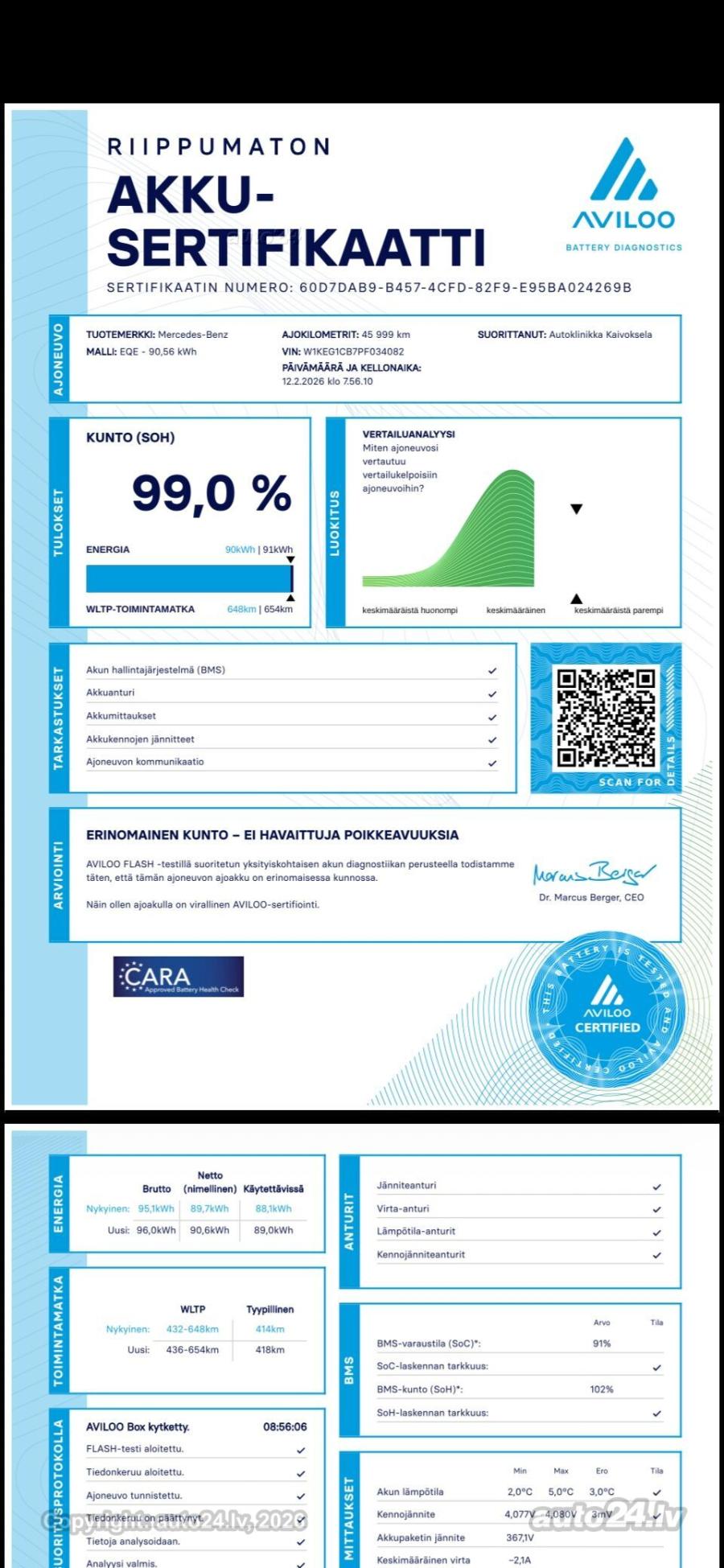 Черный Мерседес EQE 2023 в Таллин, объемом двигателя 0.00 л и пробегом 50 тыс. км за 47500 €, фото 22 на AUTOMOTO.COM.LV