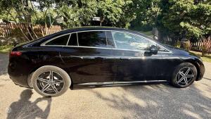 Black Mercedes-Benz EQE 2023 in Vilnius, with an engine capacity of 0.00 L and mileage of 20 thousand km for 43500 €, photo 10 on AUTOMOTO.COM.LV