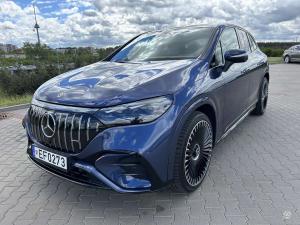 Blue Mercedes-Benz EQE 2023 in Vilnius, with an engine capacity of 0.00 L and mileage of 27 thousand km for 49000 €, photo  on AUTOMOTO.COM.LV
