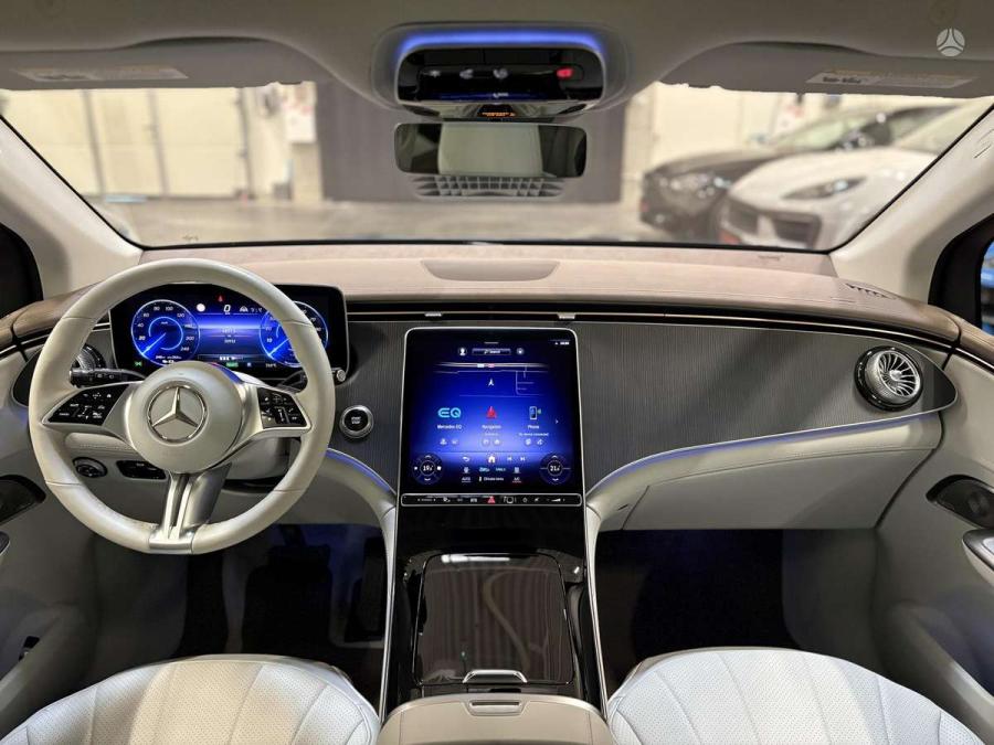 Blue Mercedes-Benz EQE 2023 in Vilnius, with an engine capacity of 0.00 L and mileage of 21 thousand km for 42990 €, photo 21 on AUTOMOTO.COM.LV