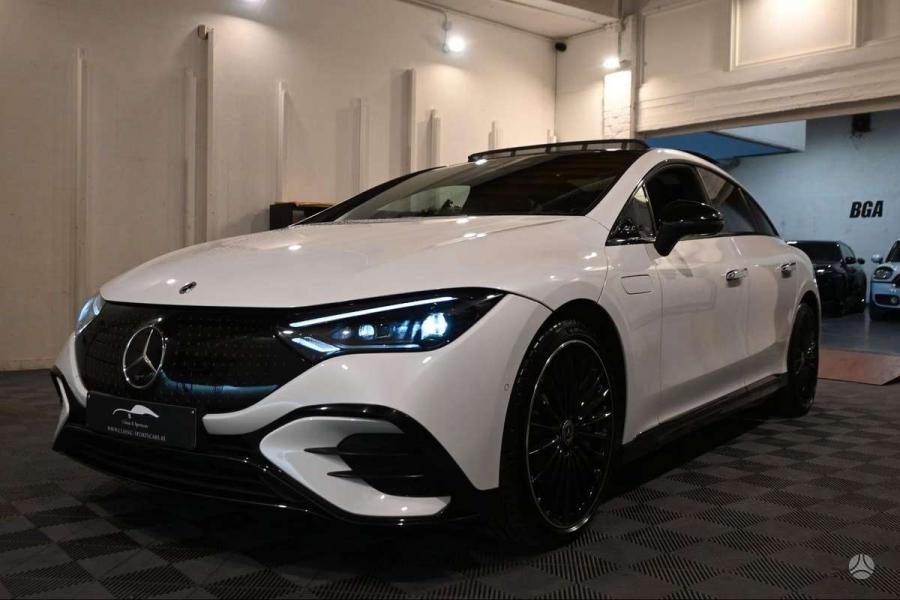 White Mercedes-Benz EQE 2025 in Vilnius, with an engine capacity of 0.00 L and mileage of 19 thousand km for 53200 €, photo 1 on AUTOMOTO.COM.LV