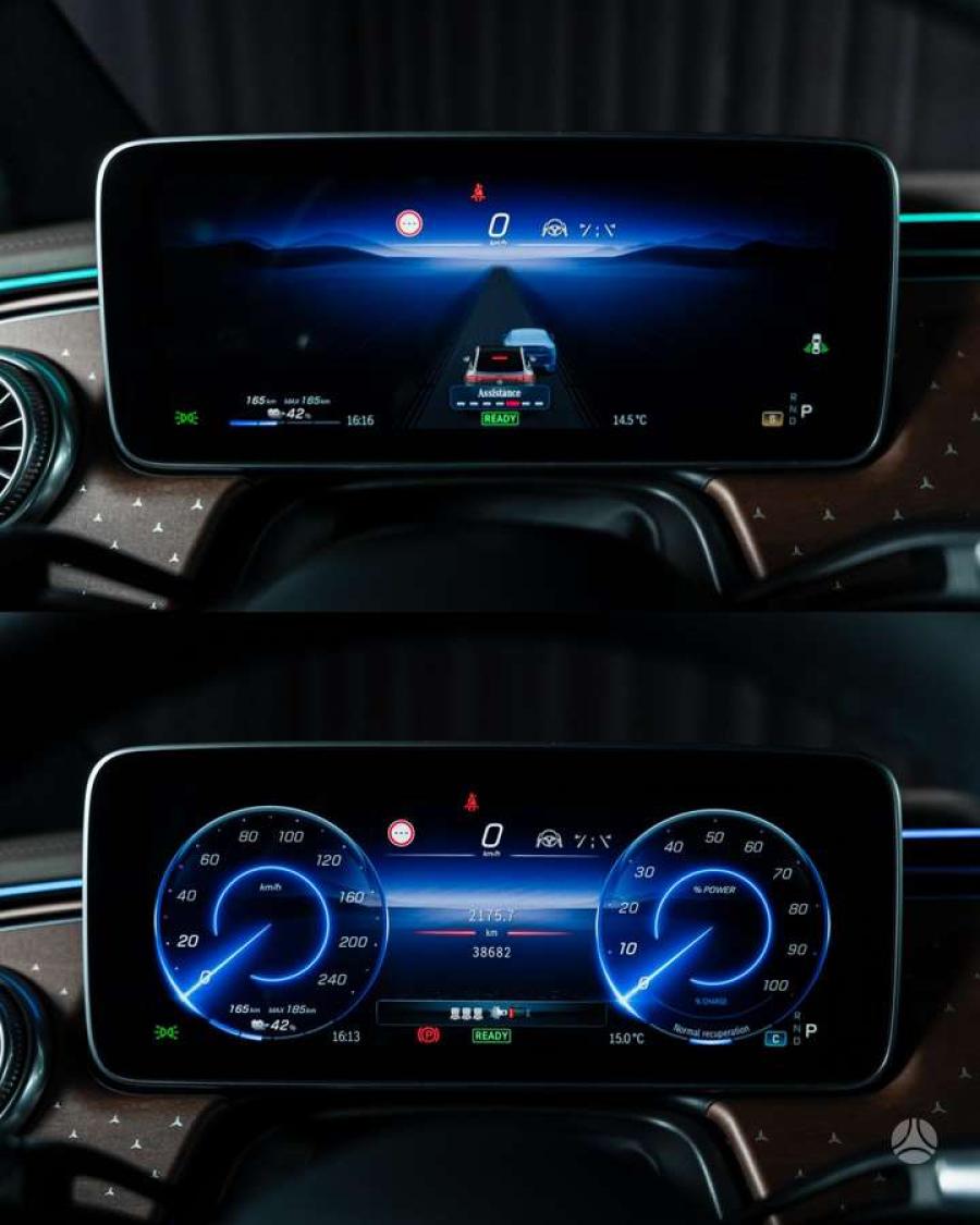 Black Mercedes-Benz EQS 2023 in Vilnius, with an engine capacity of 0.00 L and mileage of 50 thousand km for 68500 €, photo 23 on AUTOMOTO.COM.LV
