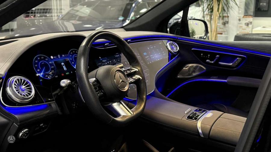 Black Mercedes-Benz EQS 2024 in Vilnius, with an engine capacity of 0.00 L and mileage of 35 thousand km for 84989 €, photo 12 on AUTOMOTO.COM.LV