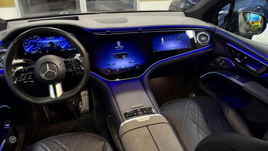 Black Mercedes-Benz EQS 2024 in Vilnius, with an engine capacity of 0.00 L and mileage of 35 thousand km for 84989 €, photo 23 on AUTOMOTO.COM.LV