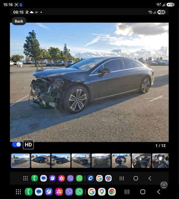 Black Mercedes-Benz EQS 2022 in Vilnius, with an engine capacity of 0.00 L and mileage of 90 thousand km for 25000 €, photo 2 on AUTOMOTO.COM.LV