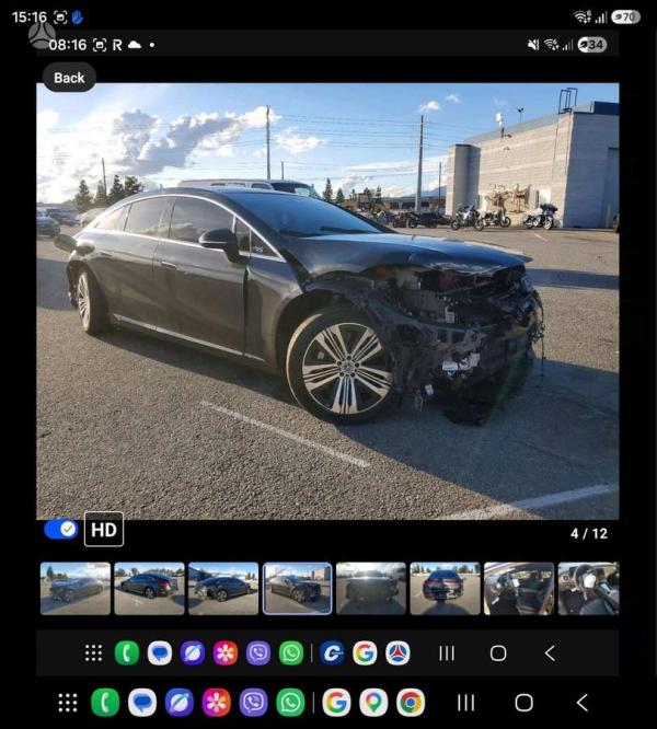 Black Mercedes-Benz EQS 2022 in Vilnius, with an engine capacity of 0.00 L and mileage of 90 thousand km for 25000 €, photo 3 on AUTOMOTO.COM.LV