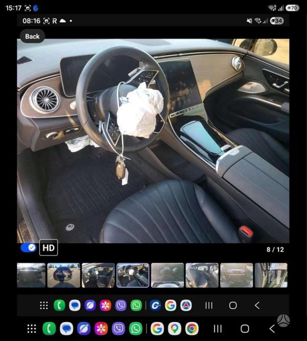 Black Mercedes-Benz EQS 2022 in Vilnius, with an engine capacity of 0.00 L and mileage of 90 thousand km for 25000 €, photo 5 on AUTOMOTO.COM.LV