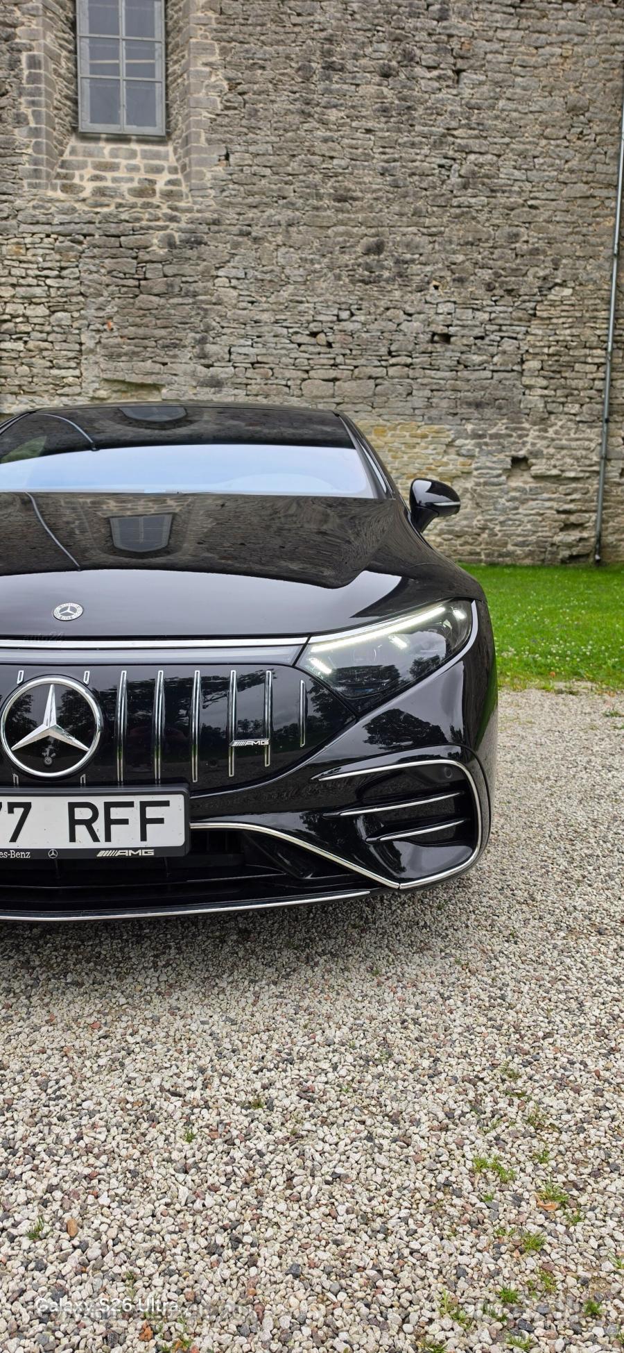 Black Mercedes-Benz EQS 2024 in Tallinn, with an engine capacity of 0.00 L and mileage of 39 thousand km for 79990 €, photo 3 on AUTOMOTO.COM.LV