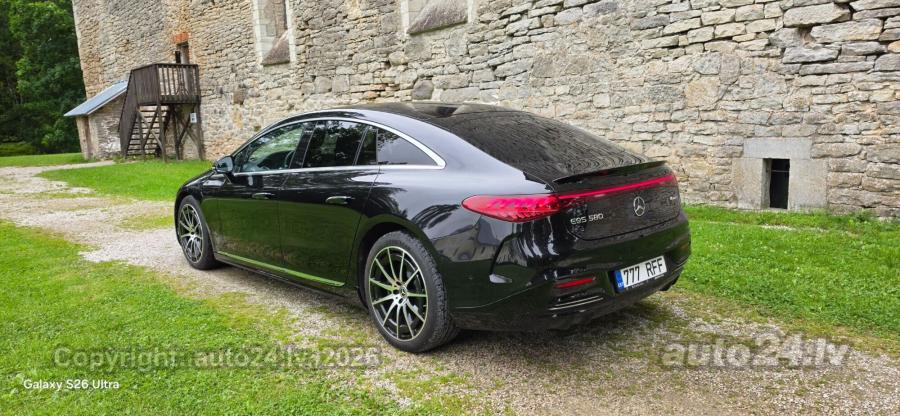 Black Mercedes-Benz EQS 2024 in Tallinn, with an engine capacity of 0.00 L and mileage of 39 thousand km for 79990 €, photo 12 on AUTOMOTO.COM.LV