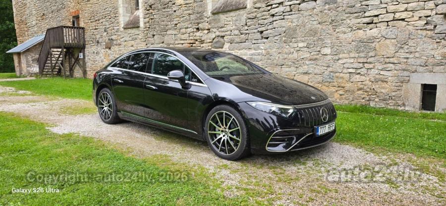 Black Mercedes-Benz EQS 2024 in Tallinn, with an engine capacity of 0.00 L and mileage of 39 thousand km for 79990 €, photo 15 on AUTOMOTO.COM.LV