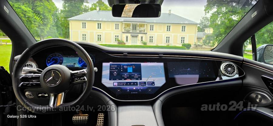Black Mercedes-Benz EQS 2024 in Tallinn, with an engine capacity of 0.00 L and mileage of 39 thousand km for 79990 €, photo 18 on AUTOMOTO.COM.LV
