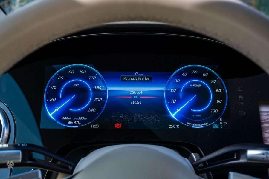 Blue Mercedes-Benz EQS 2023 in Klaipeda, with an engine capacity of 0.00 L and mileage of 78 thousand km for 65900 €, photo 10 on AUTOMOTO.COM.LV