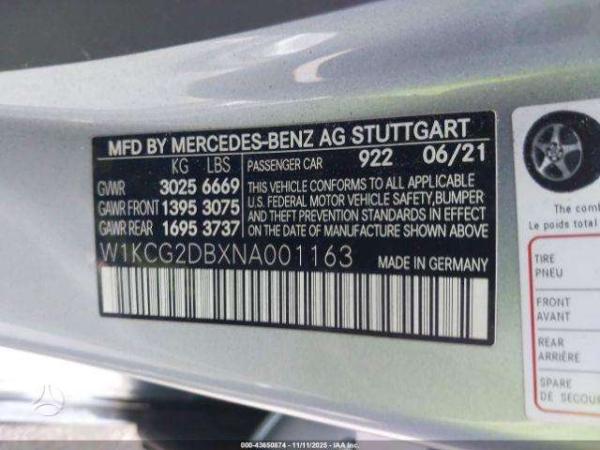 Grey Mercedes-Benz EQS 2022 in Klaipeda, with an engine capacity of 0.00 L and mileage of 47 thousand km for 14100 €, photo 10 on AUTOMOTO.COM.LV