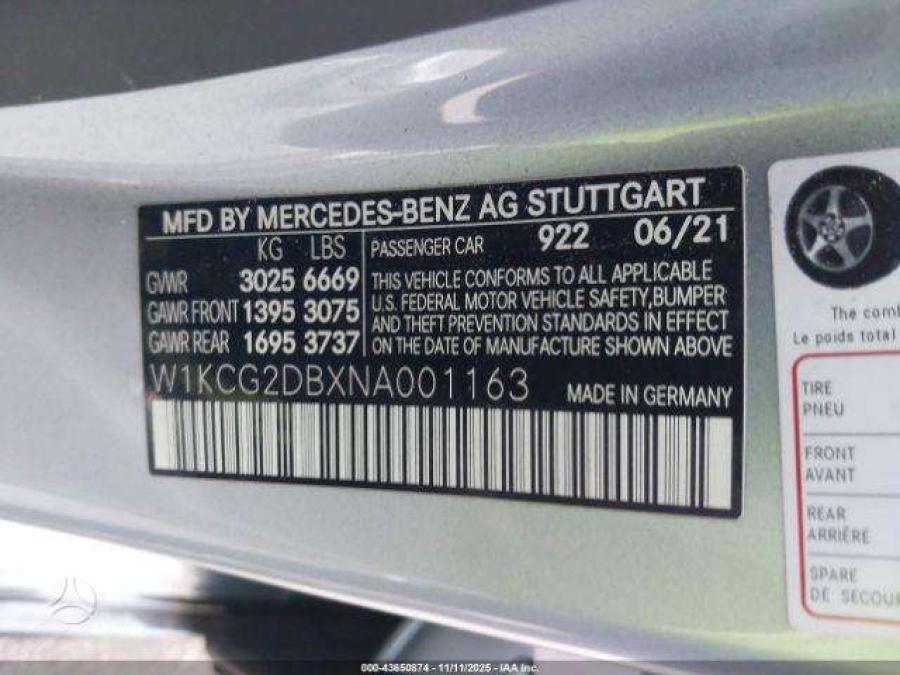 Grey Mercedes-Benz EQS 2022 in Klaipeda, with an engine capacity of 0.00 L and mileage of 47 thousand km for 14100 €, photo 10 on AUTOMOTO.COM.LV