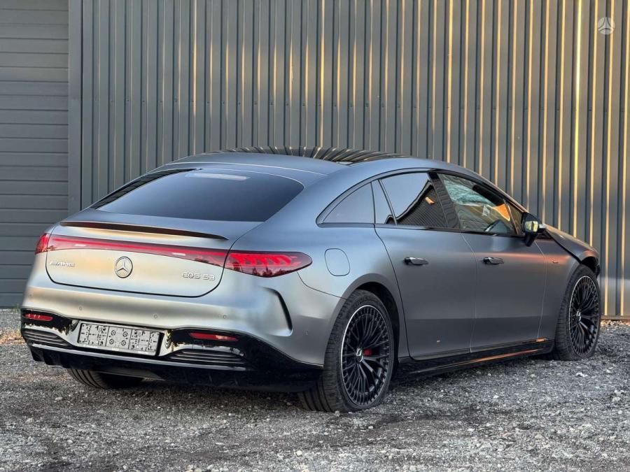Grey Mercedes-Benz EQS 2023 in Kaunas, with an engine capacity of 0.00 L and mileage of 58 thousand km for 60500 €, photo 10 on AUTOMOTO.COM.LV