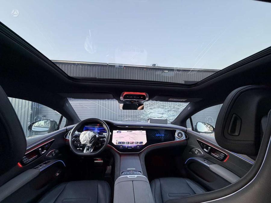 Grey Mercedes-Benz EQS 2023 in Kaunas, with an engine capacity of 0.00 L and mileage of 58 thousand km for 60500 €, photo 44 on AUTOMOTO.COM.LV