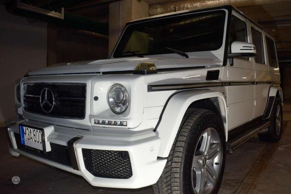White Mercedes-Benz g-55-amg 2006 in Klaipeda, with an engine capacity of 5.50 L and mileage of 157 thousand km for 45980 €, photo 2 on AUTOMOTO.COM.LV