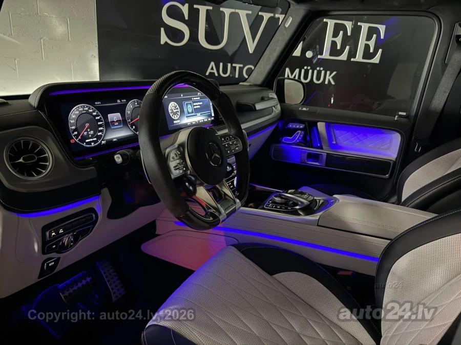 Black Mercedes-Benz G-Class 2023 in Tallinn, with an engine capacity of 4.00 L and mileage of 46 thousand km for 179995 €, photo 31 on AUTOMOTO.COM.LV
