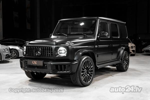 Black Mercedes-Benz G-Class 2025 in Riga, with an engine capacity of 4.00 L and mileage of 0 thousand km for 278300 €, photo 1 on AUTOMOTO.COM.LV
