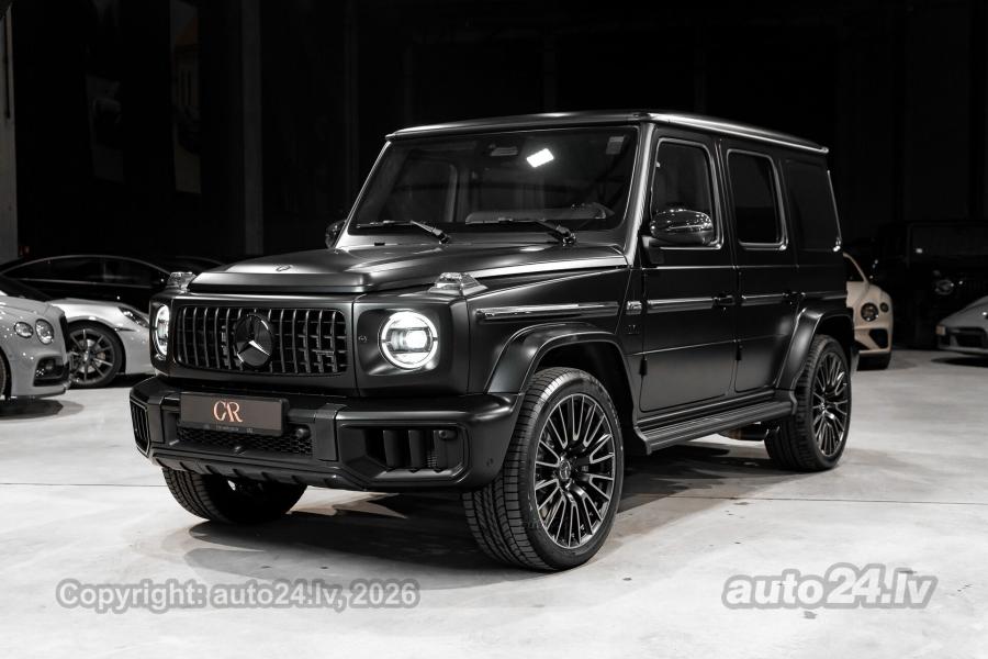 Black Mercedes-Benz G-Class 2025 in Riga, with an engine capacity of 4.00 L and mileage of 0 thousand km for 278300 €, photo 1 on AUTOMOTO.COM.LV