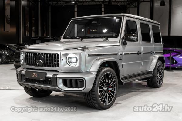 Pelēks Mercedes-Benz G-Class 2024 Rīga, ar dzinēja tilpumu 4.00 L un nobraukumu 13 tūkst. km par 254100 €, foto 1 vietnē AUTOMOTO.COM.LV
