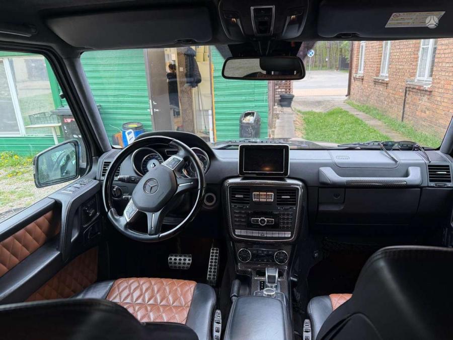 Black Mercedes-Benz G63 AMG 2013 in Vilnius, with an engine capacity of 5.50 L and mileage of 178 thousand km for 43000 €, photo 8 on AUTOMOTO.COM.LV