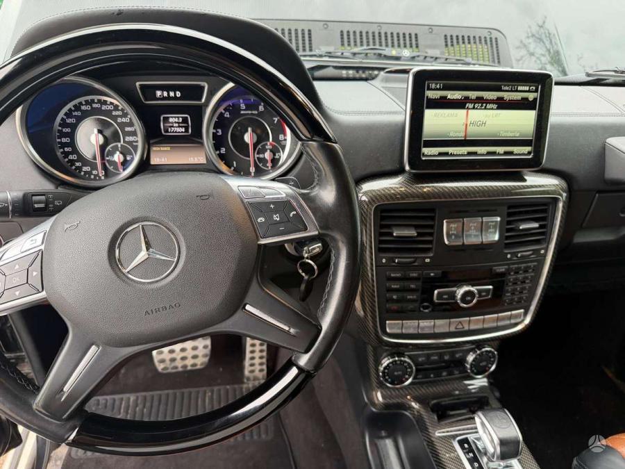 Black Mercedes-Benz G63 AMG 2013 in Vilnius, with an engine capacity of 5.50 L and mileage of 178 thousand km for 43000 €, photo 10 on AUTOMOTO.COM.LV