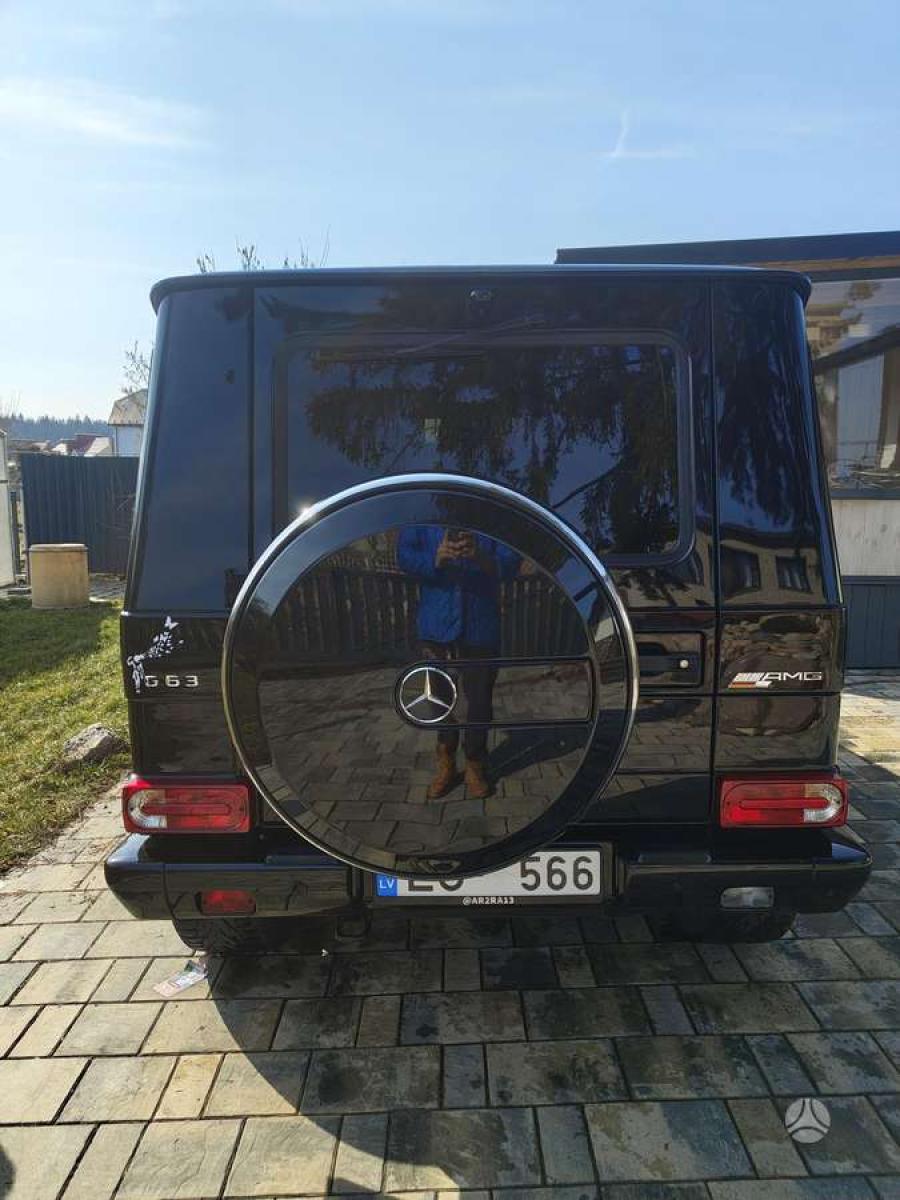 Black Mercedes-Benz G63 AMG 2014 in Liepaja, with an engine capacity of 5.46 L and mileage of 248 thousand km for 46700 €, photo 7 on AUTOMOTO.COM.LV