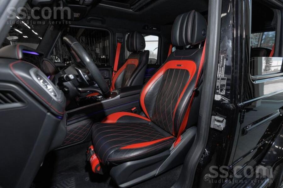 Black Mercedes-Benz G63 AMG 2019 in Riga, with an engine capacity of 4.00 L and mileage of 102 thousand km for 125000 €, photo 9 on AUTOMOTO.COM.LV