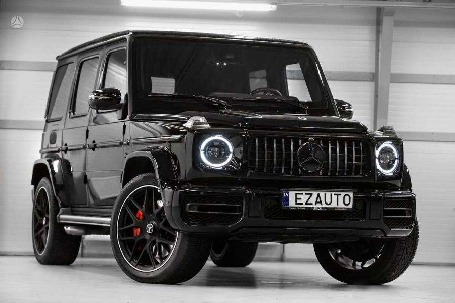 Black Mercedes-Benz G63 AMG 2023 in Tukums, with an engine capacity of 3.98 L and mileage of 18 thousand km for 197000 €, photo 2 on AUTOMOTO.COM.LV