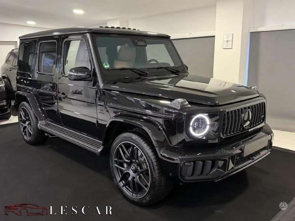Black Mercedes-Benz G63 AMG 2025 in Vilnius, with an engine capacity of 3.98 L and mileage of 28 thousand km for 235000 €, photo 1 on AUTOMOTO.COM.LV