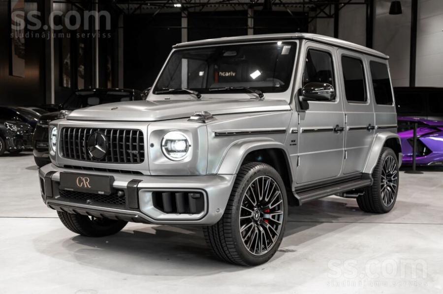 Pelēks Mercedes-Benz G63 AMG 2024 Rīga, ar dzinēja tilpumu 4.00 L un nobraukumu 13 tūkst. km par 254100 €, foto 1 vietnē AUTOMOTO.COM.LV