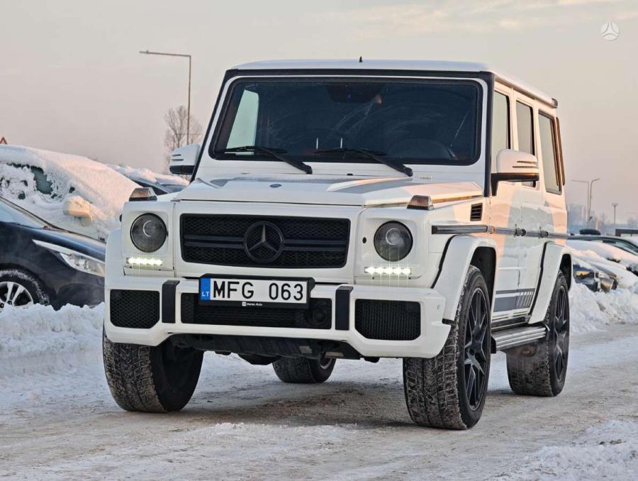Balts Mercedes-Benz G63 AMG 2014 Viļņa, ar dzinēja tilpumu 5.46 L un nobraukumu 179 tūkst. km par 52000 €, foto 3 vietnē AUTOMOTO.COM.LV