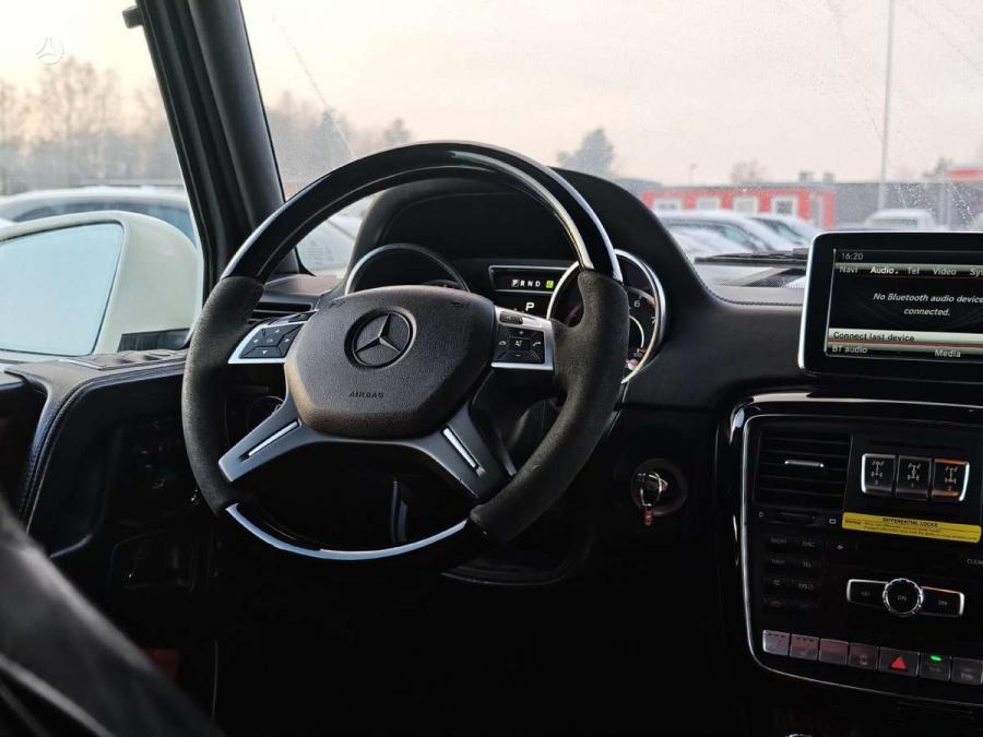 Balts Mercedes-Benz G63 AMG 2014 Viļņa, ar dzinēja tilpumu 5.46 L un nobraukumu 179 tūkst. km par 52000 €, foto 9 vietnē AUTOMOTO.COM.LV