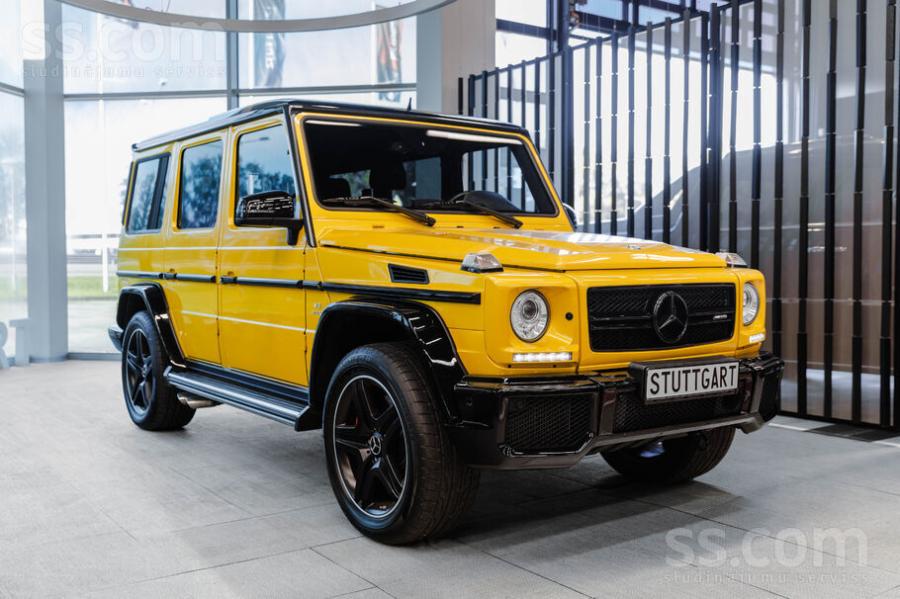 Dzeltens Mercedes-Benz G63 AMG 2016 Rīga, ar dzinēja tilpumu 5.50 L un nobraukumu 32 tūkst. km par 175000 €, foto 1 vietnē AUTOMOTO.COM.LV
