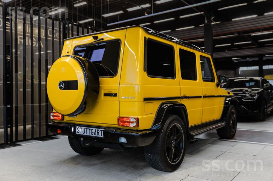 Dzeltens Mercedes-Benz G63 AMG 2016 Rīga, ar dzinēja tilpumu 5.50 L un nobraukumu 32 tūkst. km par 175000 €, foto 10 vietnē AUTOMOTO.COM.LV