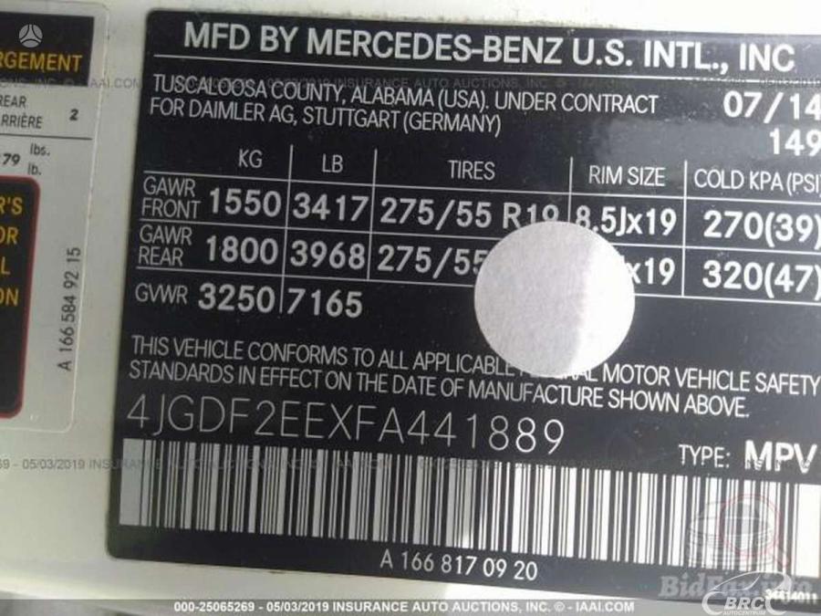 Balts Mercedes-Benz GL 350 2015 Viļņa, ar dzinēja tilpumu 2.99 L un nobraukumu 310 tūkst. km par 15000 €, foto 18 vietnē AUTOMOTO.COM.LV