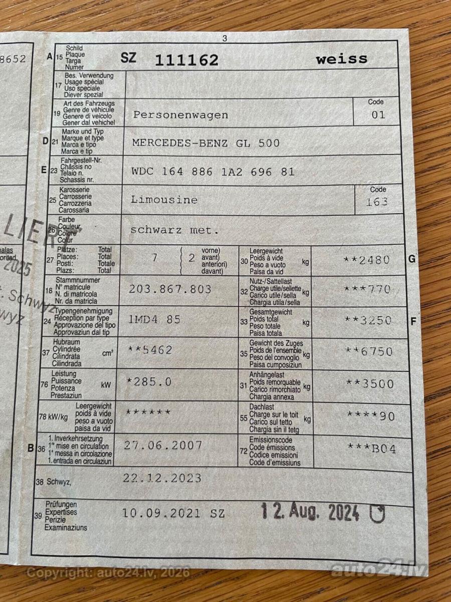 Черный Мерседес ГЛ-класс 2007 в Таллин, объемом двигателя 5.50 л и пробегом 239 тыс. км за 8900 €, фото 30 на AUTOMOTO.COM.LV