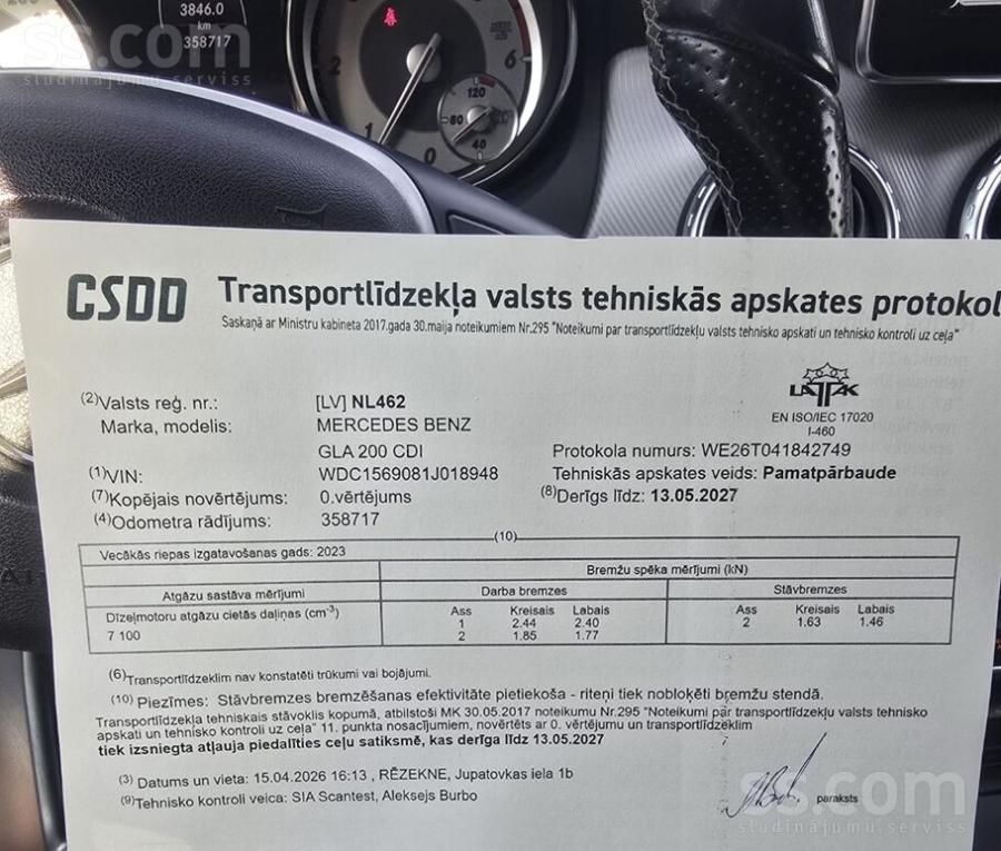 Balts Mercedes-Benz GLA 200 2014 Rēzekne, ar dzinēja tilpumu 2.20 L un nobraukumu 359 tūkst. km par 11100 €, foto 4 vietnē AUTOMOTO.COM.LV