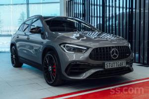 Grey Mercedes-Benz gla-45-amg 2021 in Riga, with an engine capacity of 2.00 L and mileage of 50 thousand km for 53900 €, photo  on AUTOMOTO.COM.LV