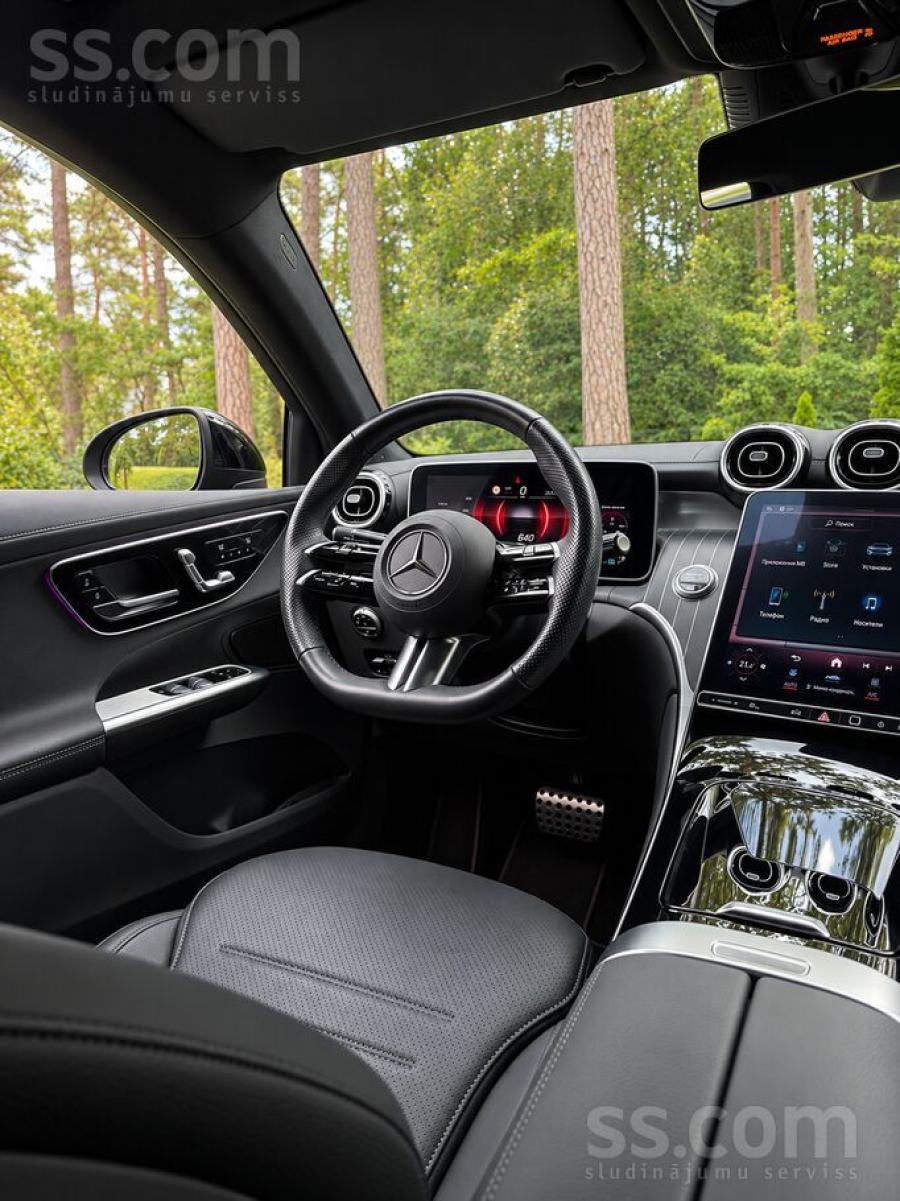 Black Mercedes-Benz GLC 200 2023 in Riga, with an engine capacity of 2.00 L and mileage of 56 thousand km for 49000 €, photo 6 on AUTOMOTO.COM.LV