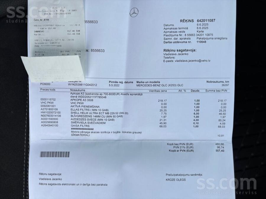 Melns Mercedes-Benz GLC 200 2022 Rīga, ar dzinēja tilpumu 2.00 L un nobraukumu 37 tūkst. km par 39800 €, foto 23 vietnē AUTOMOTO.COM.LV