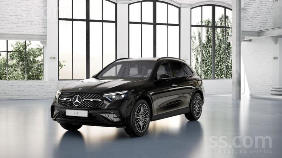 Black Mercedes-Benz GLC 200 2025 in Riga, with an engine capacity of 2.00 L and mileage of 14 thousand km for 61900 €, photo 1 on AUTOMOTO.COM.LV