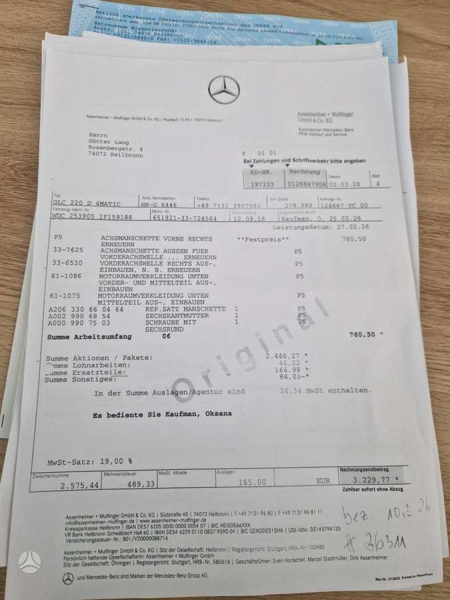 Grey Mercedes-Benz GLC 220 2016 in Vilnius, with an engine capacity of 2.14 L and mileage of 280 thousand km for 14650 €, photo 27 on AUTOMOTO.COM.LV