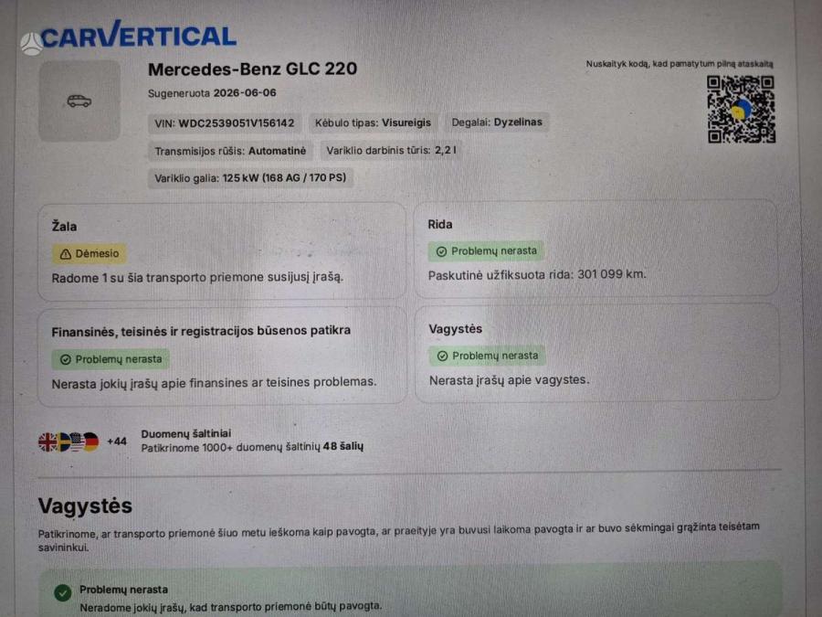 Серый Мерседес ГЛЦ 220 2019 в Вильнюс, объемом двигателя 2.14 л и пробегом 301 тыс. км за 17800 €, фото 51 на AUTOMOTO.COM.LV