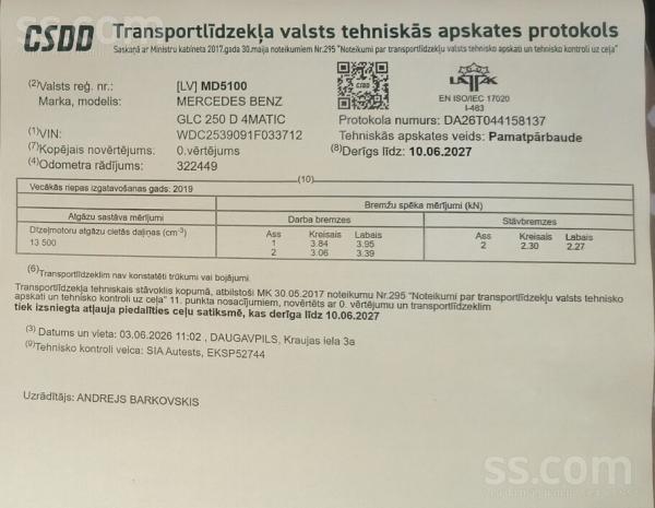 Черный Мерседес ГЛЦ 250 2015 в Даугавпилс, объемом двигателя 2.20 л и пробегом 322 тыс. км за 17500 €, фото 9 на AUTOMOTO.COM.LV